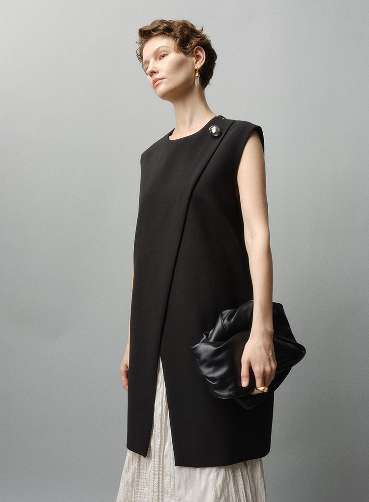 Infftru Irregular Vest Long Dresses Two-Piece Set - Office-Ready ...